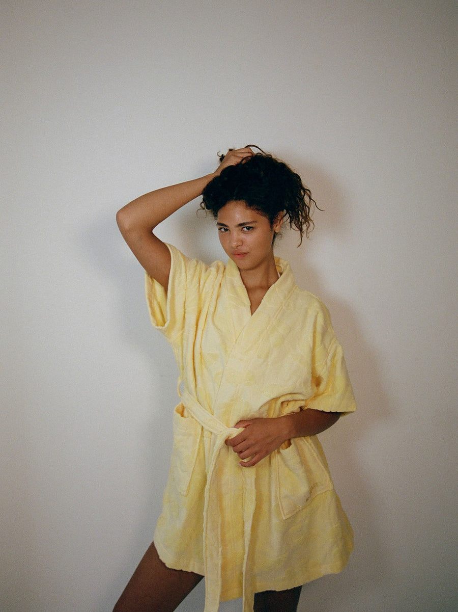 Buy Yellow Cotton Beach & Bathrobe – K JULIET